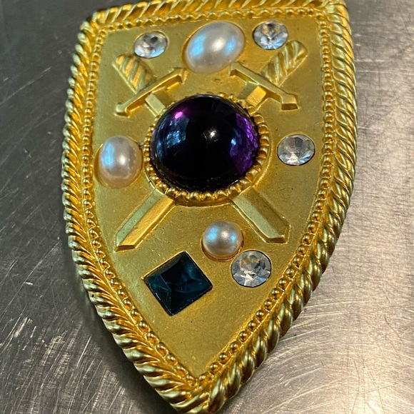 Jewelry | Vintage 198s Park Lane Crossed Swords Shield Gold Tone ...